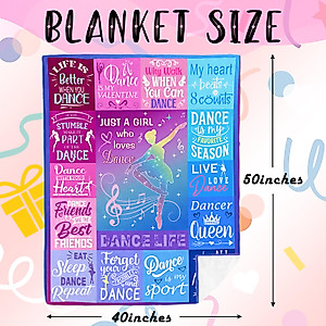 Puzopal Dance Gifts, Dancer Gifts for Girls, Dance Competition Gifts, Dance Recital Gifts for Girls Blanket 40"X50", Dance Sister Teacher Team Gifts, Gifts for Dancers, Ballet Gifts, Dance Stuff