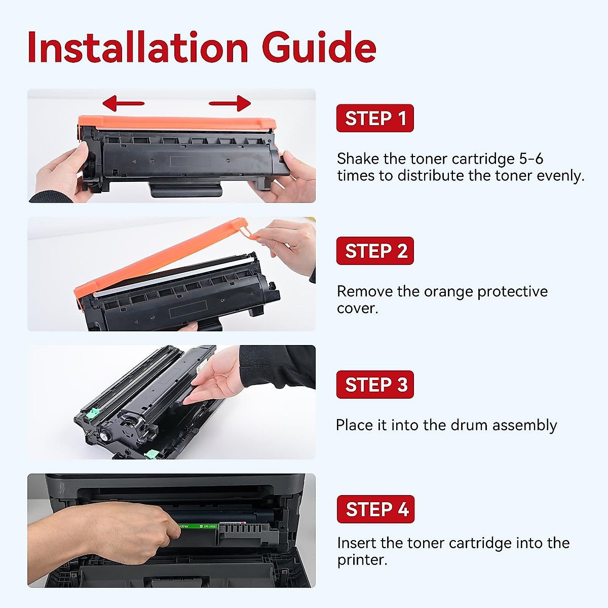 LemeroSuperx Compatible Toner Cartridges and Drum Unit Replacement for Brother TN760 TN730 TN 760 DR730 Work for HL-L2350DW MFC-L2710DW HL-L2395DW MFC-L2750DW Printer (2 Black, 1 Drum Unit, 3 Pack)