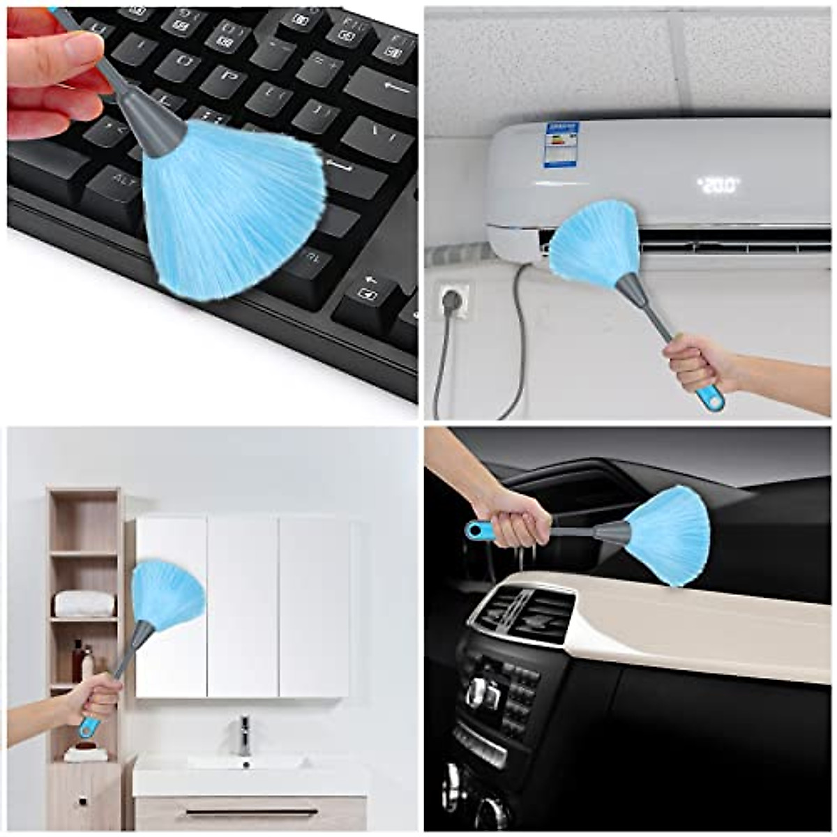 FVIEXE 8PCS 10 Inch Mini Feather Dusters for Cleaning, Small Microfiber Delicate Duster Laptop Computer Keyboard Electrostatic Cleaning Duster Washable, Screen Static Dusting Wand