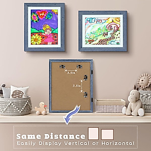 AUEAR, Kids Art Frames 10x12.5, Horizontal and Vertical Display, Front Opening, Wall Display for Artworks, Kids Drawings, Award Certificate, Crafts or Pictures(Navy Blue, 4-Pack)