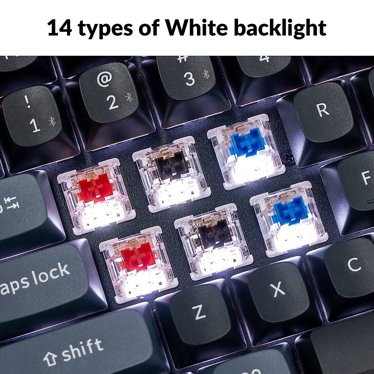 Keychron K2 Pro QMK/VIA Wireless Mechanical Keyboard, Custom Programmable Macro Wired Keyboard with Hot-Swappable K Pro Brown Switch White LED Backlight PBT Keycaps for Mac Windows Linux