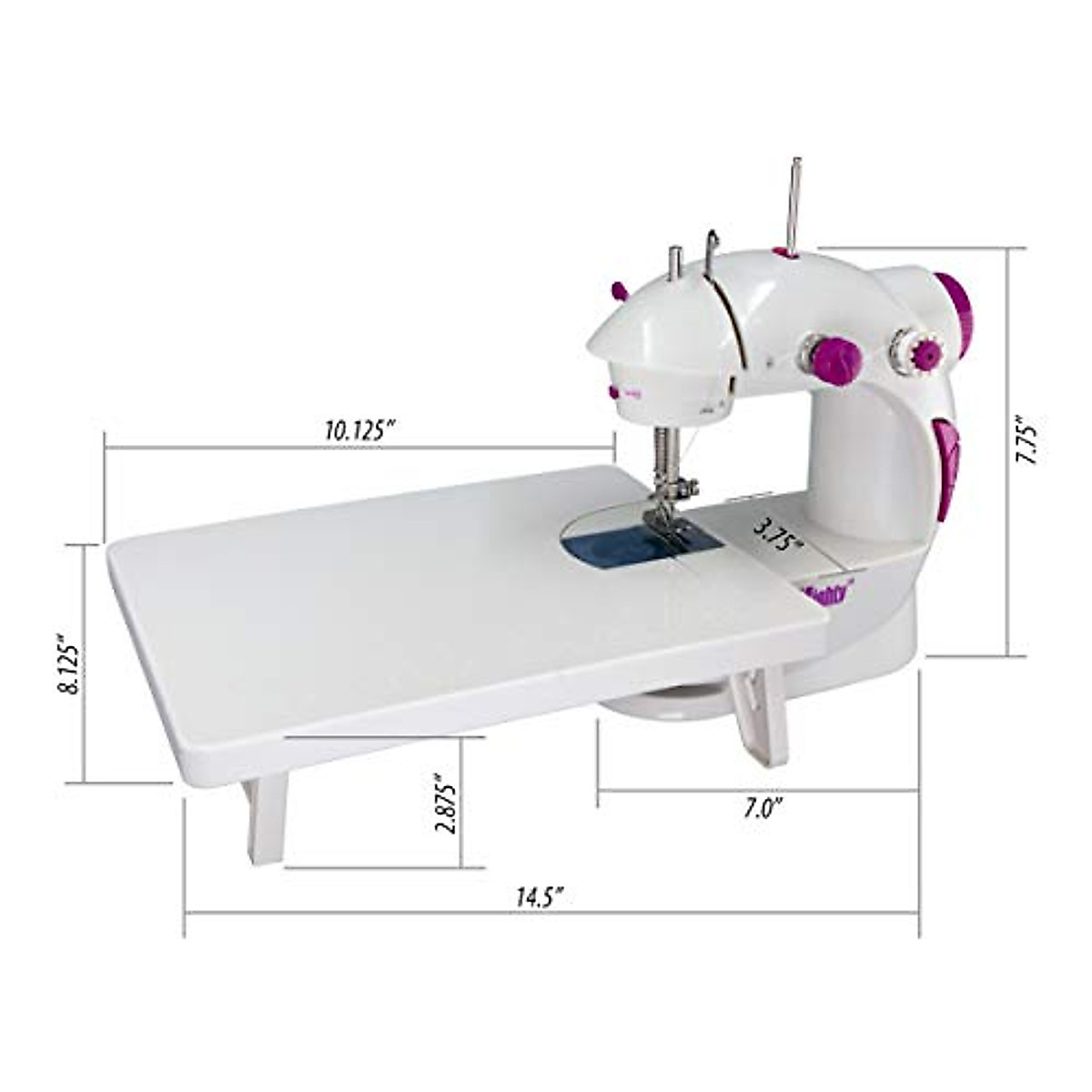 Sew Mighty Mini Sewing Machine for Kids, Beginners, Travel & More – Light, Portable, Battery Powered – Ideal for Traveling, Quick Repairs, Small Projects & Children – Dual-Speed, AC & DC Operation, Foot Pedal Controller & More