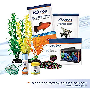 Aqueon NeoGlow LED Orange Aquarium Fish Tank Starter Kit, 10 Gallon