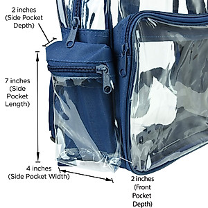 DALIX Wholesale Clear Backpacks Small Book Bags 50 Pcs in Navy Blue