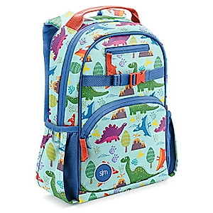 Simple Modern Toddler Mini Backpack for Kids Boys Girls | Preschool Small Backpack | Fletcher Collection | Toddler - Mini (14" tall) | Blue Dino