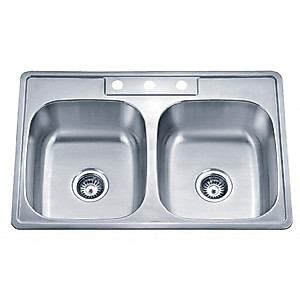 Wells 33-inch 20-gauge Drop-in 3-hole 50/50 Double Bowl ADA Compliant Stainless Steel Kitchen Sink