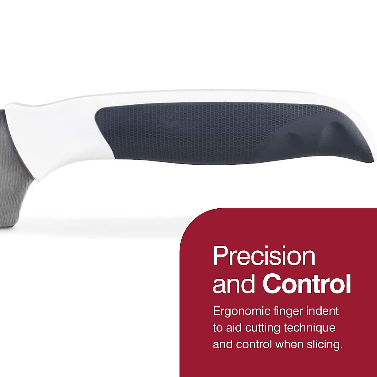 Zyliss Comfort Knife - Japanese Stainless Steel Knife - Non-Slip Contoured Handle for All Hand Sizes - Kitchen Knife with Safety Kitchen Blade Guards - Dishwasher Safe - 8" Chef's Knife