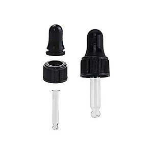 Amber Dropper Bottles-100Pcs 5ml Cute Essential Oil Bottles with Eye Dropper Dispenser for Perfumes Cosmetic Liquid Aromatherapy Chemistry Lab Sample Storage Jars Vial Container (Black Screw Cap)