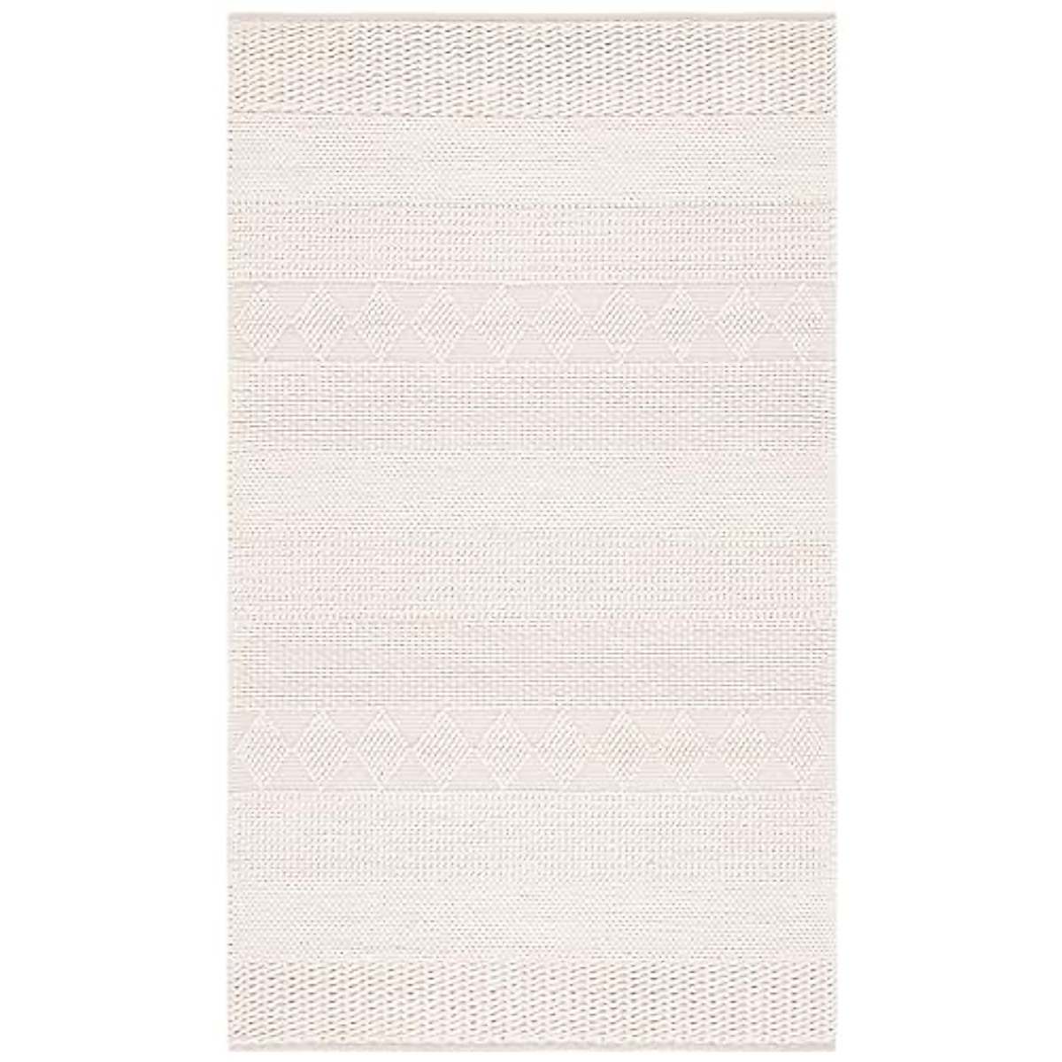 SAFAVIEH Natura Collection Accent Rug - 4' x 6', Ivory, Handmade Moroccan Boho Wool, Ideal for High Traffic Areas in Entryway, Living Room, Bedroom (NAT218A)