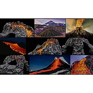 S-Lifeeling Tank Decoration Volcano Landscape View Tank Ornament Volcanic Stone Fish Tank Aquarium Decorations