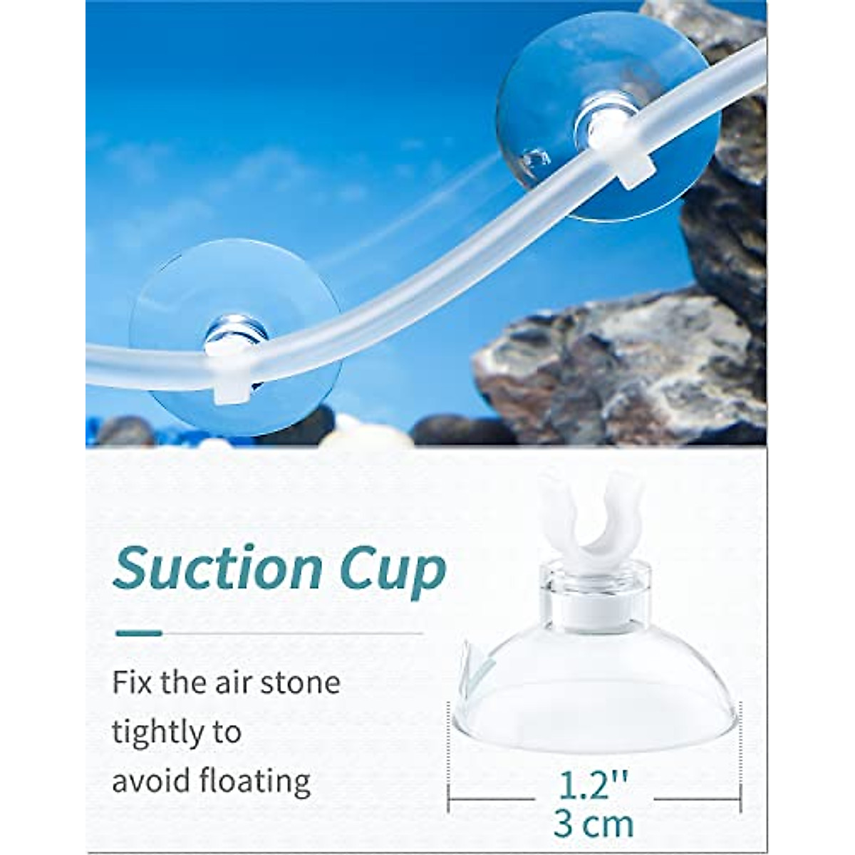 Pawfly 4 Inch Air Stone Grey Mineral Bubble Stone Bar Diffuser Bubbler Airstones for Air Pump, Aquarium, and Fish Tank, 2 Pack