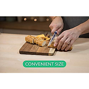 HomePro Premium Acacia Wood Cutting Board with Handle, Wood Serving Board, Cheese Board, Pizza Peel Paddle, Charcuterie Board, Best Chopping Board for Vegetables, Meat, Cheese (16.5 x 7.8 inches)