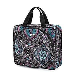 LoDrid Embroidery Project Bag, Square Embroidery Supplies Storage Tote Bag, Portable Craft Carry Case for Embroidery Kits and Cross Stitch Kits Tools, Multiple Pockets, Totem, Bag Only