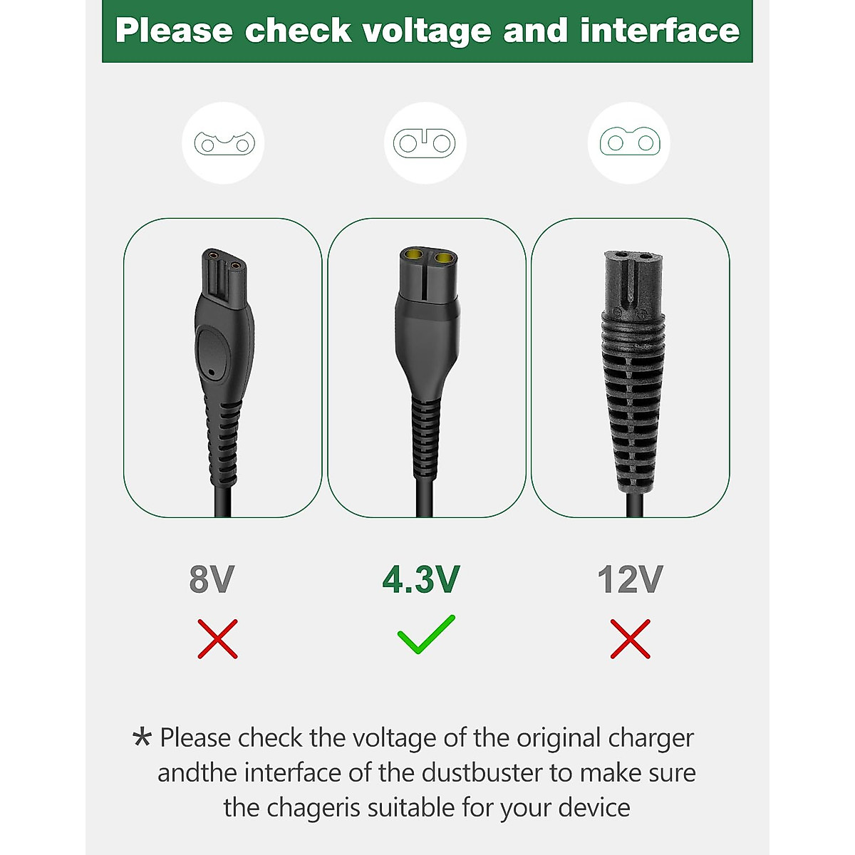 Charger for QP2520 QP2520/90 QP2520/72 QP2520/70 Shaver Power Cord for A00390 Series All-in-One Grooming Trimmer Hybrid Electric Razor, JOVNO 4.3V 70mA Adapter Power Supply