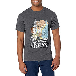 Disney mens Beauty and the Beast Poster Logo Graphic T-shirt T Shirt, Charcoal Heather, 4X-Large US