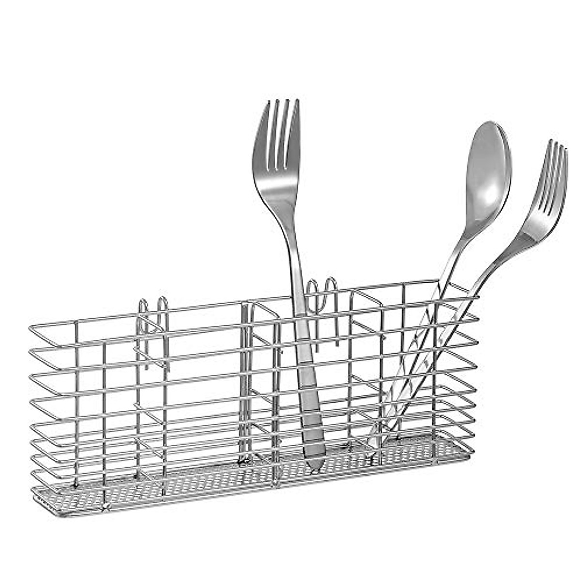 SANNO Expandable Sink Dish Drying Rack, Deep Large Dish Drying Rack with 4 Division Utensil Silverware Cutlery Holder, Dish Drainer Shelf Dish Rack in Sink On Counter, Rustproof Stainless Steel