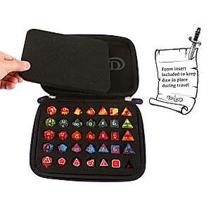 Forged Dice Co. Dice Storage Case with Foam Insert - Storage Box Holds 35 Individual Metal or Plastic Polyhedral Dice or 5 Sets of Dice - Display Case Works with DND and Dungeons & Dragons Game Dice
