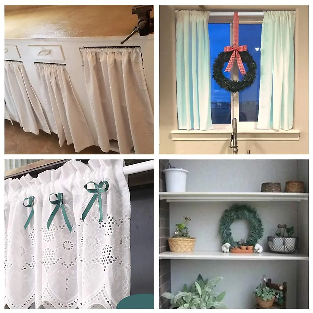 Goodtou 5 Pack Spring Tension Rods for Windows 28 to 48 Inch Adjustable White Tension Curtain Rods No Drilling Small Spring Loaded Curtain Rods for Closet Cupboard Bar