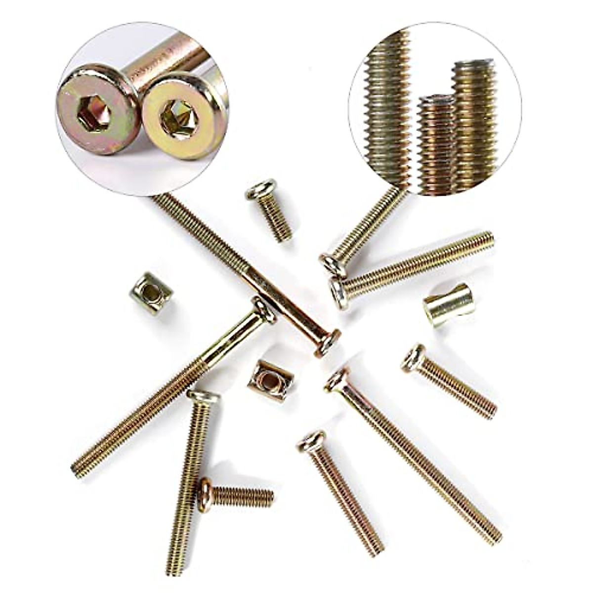 Crib Screws Bolts Replacement Hardware Parts Kit Metric M6 Allen Head Crib Bolts Barrel Nuts Compatible with Graco Solano Lauren Benton Hadley Asheville Ashleigh Stanton Cribs