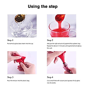 BONNIE CHOICE 12 Colors Liquid Lip Gloss Pigment Set, DIY Lipstick Liquid Pigment Set for Making Lip Gloss, DIY Lip Gloss Pigment Cosmetic Dye, Edible Coloring Pure Plant Pigment for Lip Gloss Base