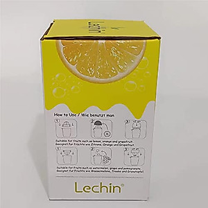 Lechin Hand Juicer - Citrus Juicer with Lemon Shape - Hand Lemon Juicer with Two Press Options for Different Fruits (Yellow)