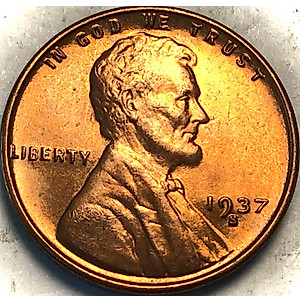 1937 S Lincoln Wheat Cent Red Gem BU MS Penny Seller Mint State