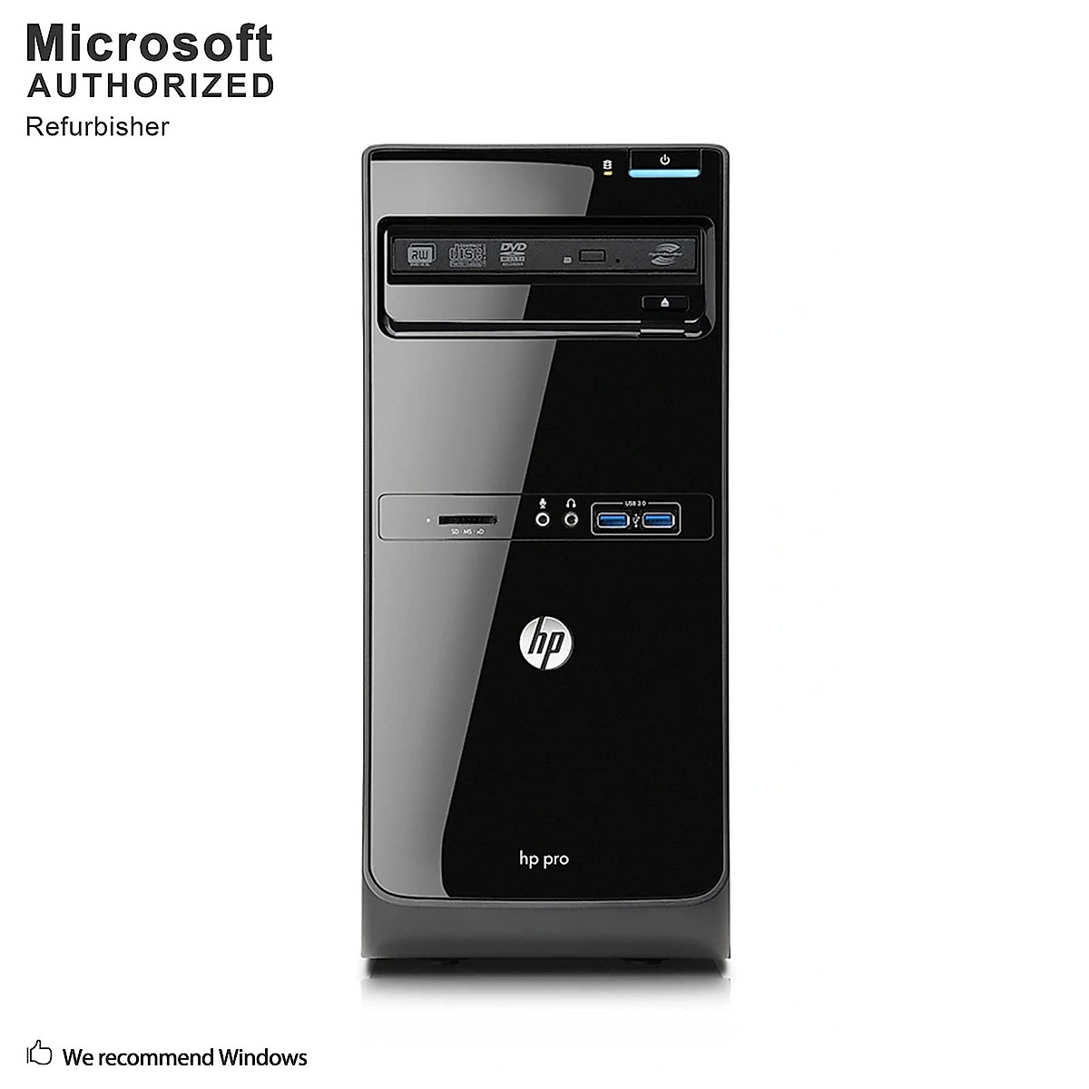 HP Pro 3500 Microtower Desktop PC, Intel Core i3-3220 3.3GHz, 8G DDR3, 1T, WiFi, BT 4.0, DVD, Windows 10 64-Multi-Language Support English/Spanish/French (Renewed)