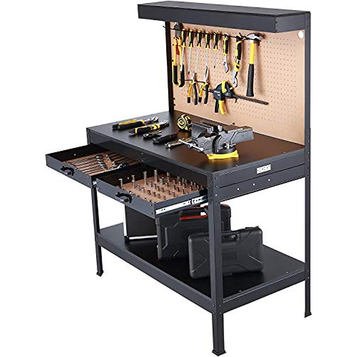 Olympia Tools Multipurpose Workbench with Light, 87-883-917 , Black