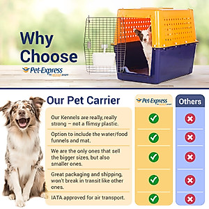Pet-Express Pet Crate - Durable, Heavy Duty Dog Cat Kennel, IATA Airline Approved Pet Carrier, Pet Palace Dog Kennel, Travel Dog and Cat Crate for Large Dogs Indoor or Outdoor, 7 Sizes