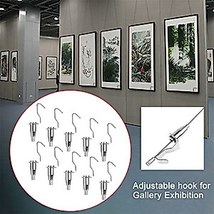 GRETD 10pcs Durable Exhibition Accessory Display Picture Hanging Easy Install Advertising Board Painting Hook (Color : Silver, Size : One size)