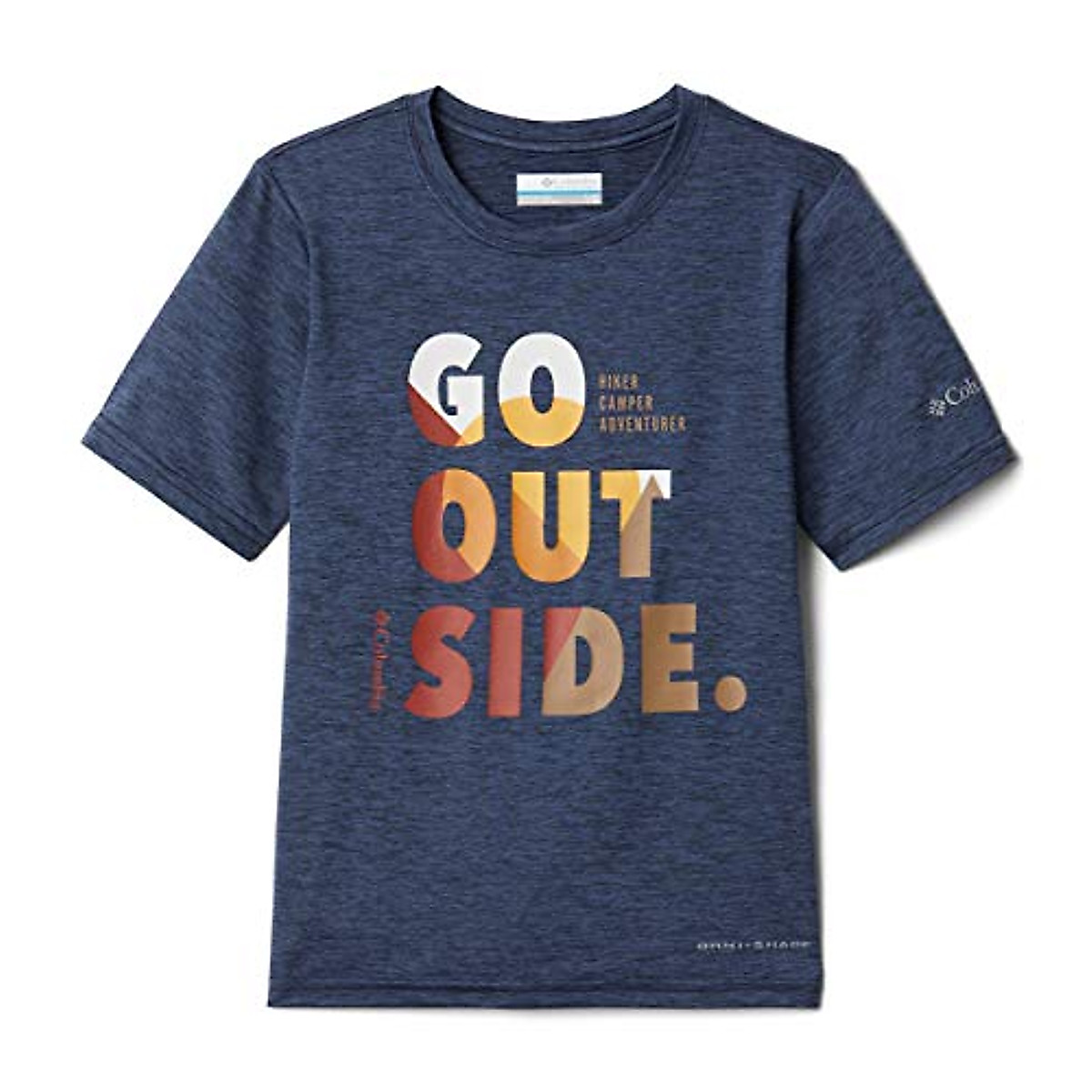 Columbia Youth Boys Ranger Lake Graphic Short Sleeve Tee, Collegiate Navy/Outsiders, X-Large