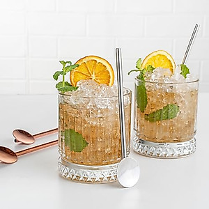 Restaurantware Bar Lux 5 Inch Spoon Straws 2 Food-Grade Reusable Cocktail Straws - Built-In Spoon Dishwashable Stainless Steel Cocktail Spoons For Drinking And Stirring
