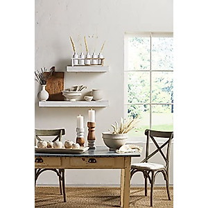 Mud Pie Paper Mache Pedestal Bowl, Pedestal, 6" x 12" dia White