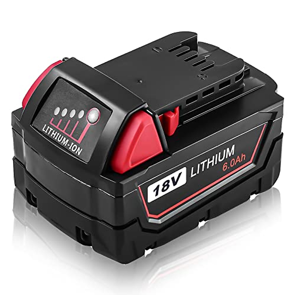 18V 6.0 Ah Replacement Lithium Battery for Milwaukee M18 Battery for Milwaukee 18V Battery 48-11-1815 48-11-1820 48-11-1828 48-11-1850 48-11-1840 Compatible with Milwaukee 18V Cordless Power Tools