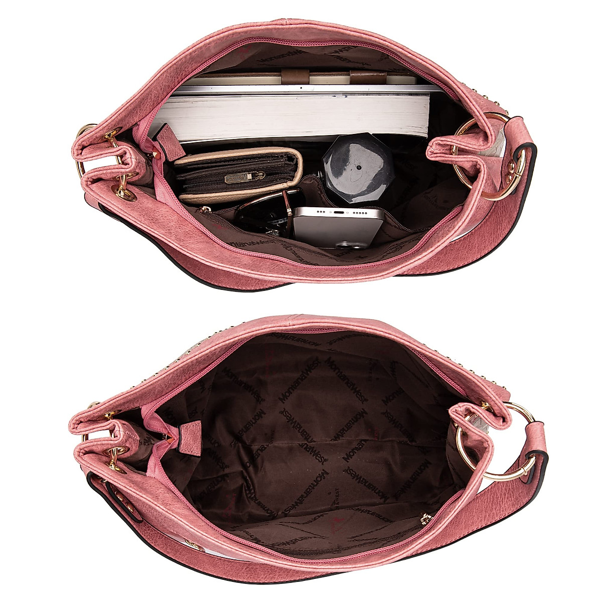 Montana West Purses for Women Hobo Bags Large Leather Handbags Shoulder Satchel Bag for Gift Travel Casual Work MWC-047BPK