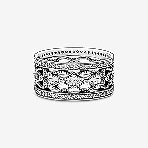 4/5 CT Round Shape White Cubic Zirconia Filigree Womens Wedding Engagement Band Ring in 14K White Gold Plated 925 Sterling Silver (0.80 Cttw) Ring Size - 4.5