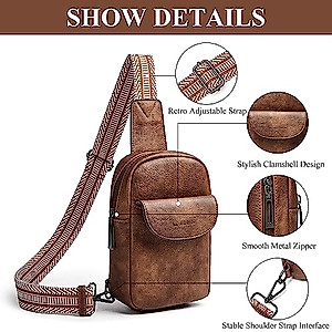 Imperial HORSE Small Fanny Packs Sling Bag for Women Crossbody, Crossbody Bags for Women Men, Belt Chest Bag Waist Packs for Women for Shopping Travel, 1-2 Brown