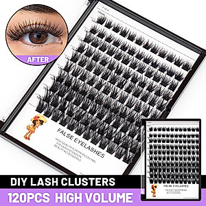 Bodermincer 120pcs 8-10-12-14mm Mixed,10-12-14-16mm Mixed Wide Cluster Clusters Individual Lashes Professional Makeup Individual Cluster EyeLashes Grafting Fake False Eyelashes Eyelash Extension