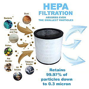 HQRP HEPA Filter compatible with Dyson Pure Cool Link TP02 TP03, Pure Cool TP01 AM11 Tower, Pure Cool Me BP01 Personal Fan, replacement for 968126-03 EVO Filter 2nd Generation