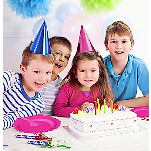 MUNILAIL 96 Pcs Hot Pink Plates and Napkins Party Supplies Serve 24 Guests Including Hot Pink Scalloped Paper Plates and Napkins Plastic Forks for Baby Shower Birthday Party Disposable Dinnerware Set