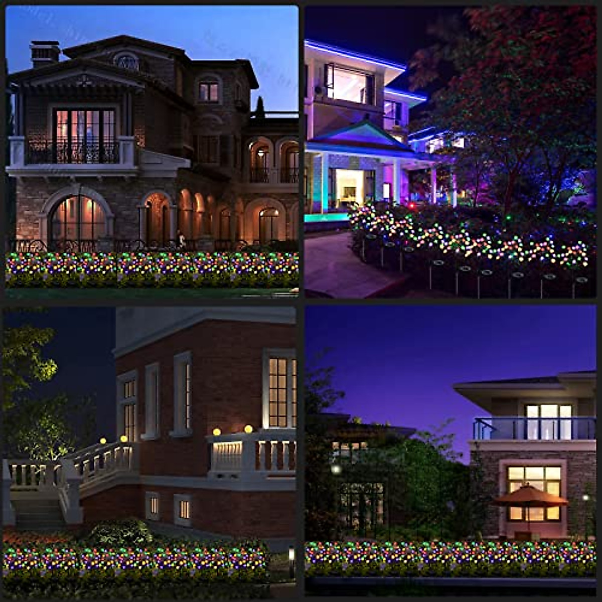 Solar Garden Lights Solar Outdoor Lights 2Pack,20Led Solar Flower Lights Outdoor Solar Powered Waterproof Landscape Tree Decorative Lights for Pathway,Patio,Front Yard Decoration Christmas Decor