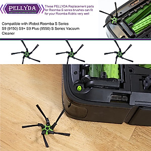PELLYDA 6 Pack Side Brushes,Replacement Parts for IRobot Roomba S9 (9150) S9+ S9 Plus (9550) S Series Vacuum Cleaner (6 Edge-Sweeping side brushes)