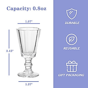 Jaepsing Shot Glasses, 1oz Mini Shot Glass Set of 6/Cute Shot Glasses/Clear Shot Glasses/Cordial Glasses/Sherry Glasses/Perfect for Spirits