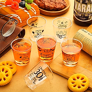 Hushee 300 Pcs 2 oz Cheers to 30 Years Shot Glasses Disposable Cups Plastic Cups 30th Birthday Party Favors for Men Women Birthday Anniversary Wedding Party Supplies (Cheers to 30 Years)