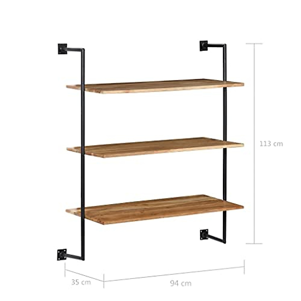 iFCOW Wall Shelf Floating Shelves Wall Shelves Decorative Storage Shelves for Bathroom Kitchen Bedroom Office 37"x13.7"x44.4" Solid Acacia Wood
