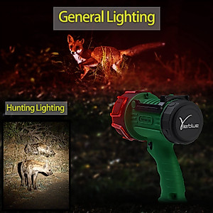 YIERBLUE Rechargeable Spotlight,Handheld Rechargeable Spotlight 18W Waterproof Flashlight, Super Bright 100000 Lumens LED,10000mAh 20h Ultra-Long Standby,Ideal Spotlight for Boating, Camping…