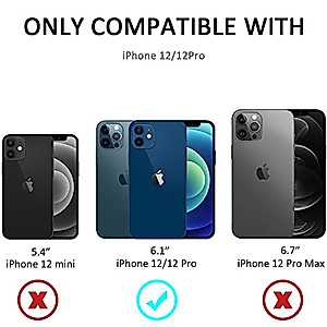 Nvollnoe for iPhone 12/12 Pro Case with Sliding Camera Cover and Card Holder Heavy Duty Protective iPhone 12 Case with Ring Magnetic Kickstand Phone Case for iPhone 12/12 Pro(Black)
