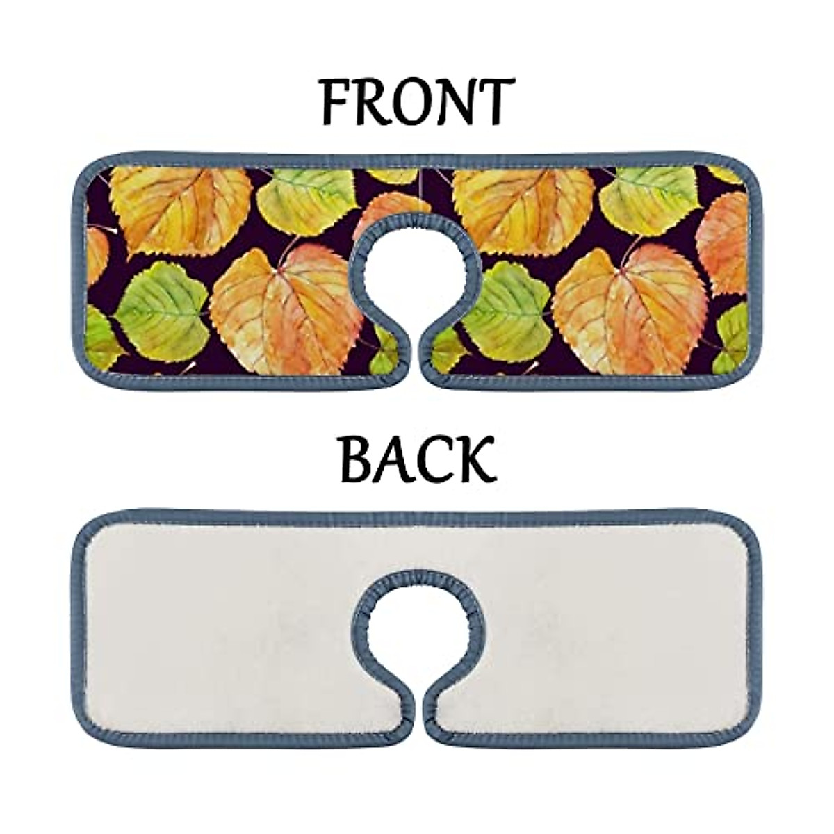 Absorbent Kitchen Faucet Mat 3 Pieces Watercolor Cute Leaf Faucet Sink Splash Guard Bathroom Counter and RV,Faucet Counter Sink Water Stains Preventer