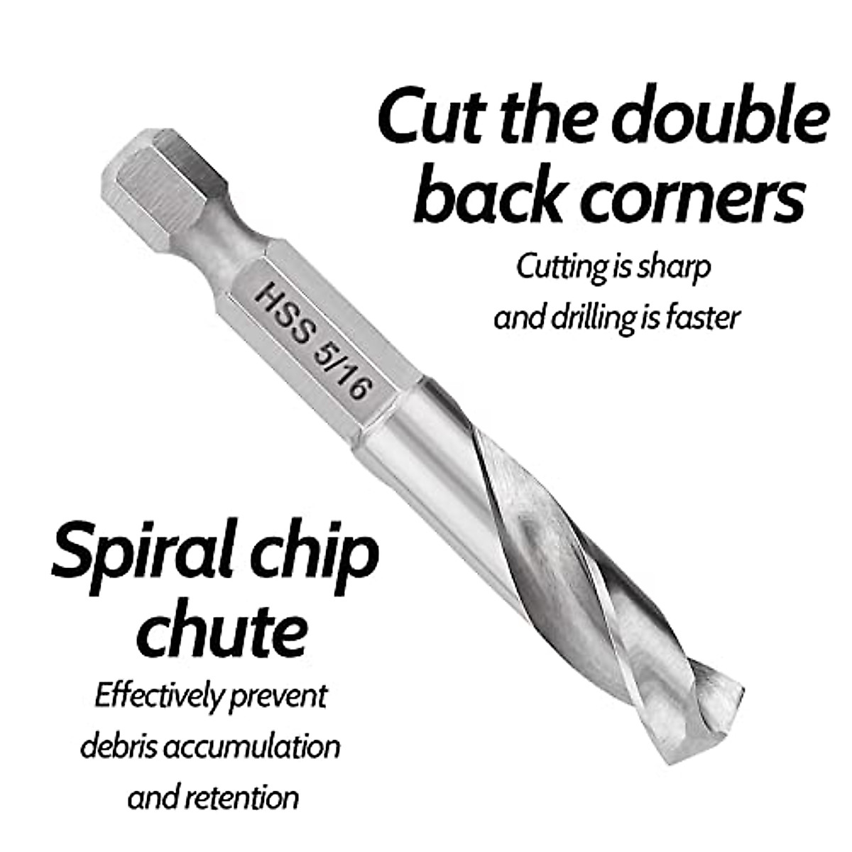 Rhinenet 1/4 Hex Shank Drill Bit Set 5 Pieces Stubby Drill Bit Set for Metal M2 Short Length Drill Bit Steel for Quick Change Chucks and Drives Stainless Steel Carbon Steel Iron and Other Hard Metals