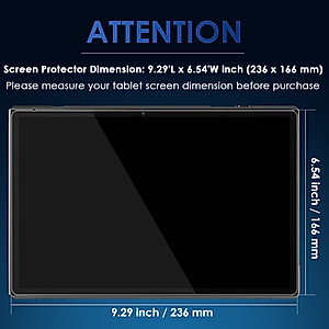DETUOSI 2 Pack Tablet Screen Protector [9.25 * 6.5" / 235 * 165mm] Tempered Glass Film 【compare size of Tempered Glass Film with Size of your Tablet】